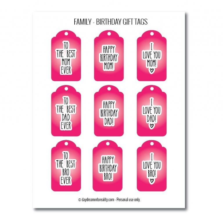 100+ Birthday Gift Tags Free PDF Printables (All in this article ...