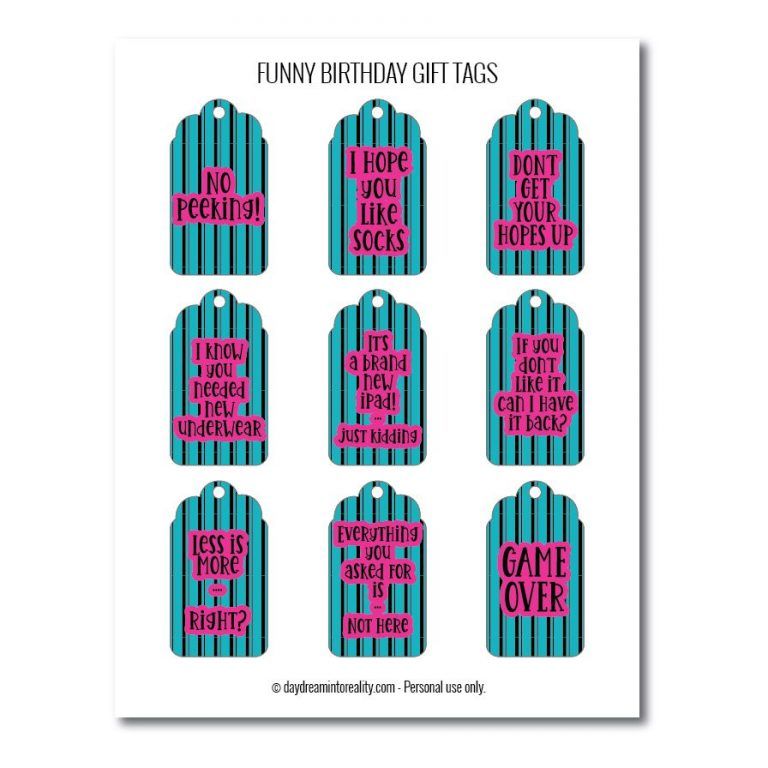 100+ Birthday Gift Tags Free PDF Printables (All in this article ...