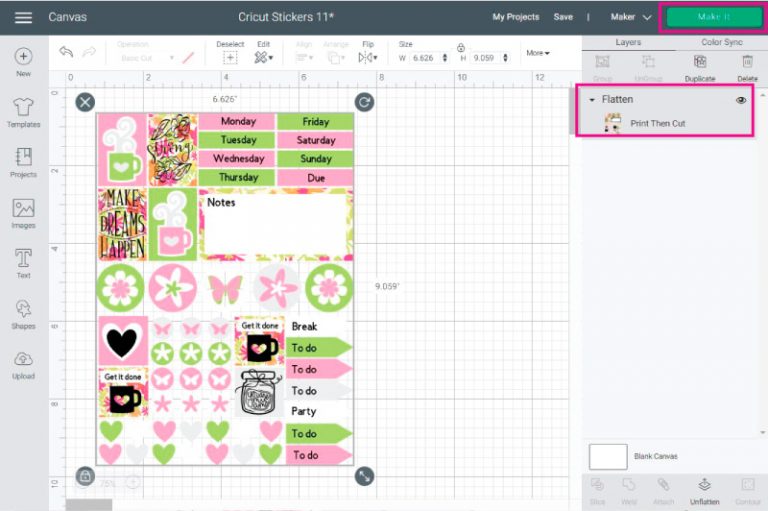 How to Make Stickers with your Cricut +Free Sticker Layout Templates ...