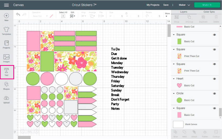 How to Make Stickers with your Cricut +Free Sticker Layout Templates ...