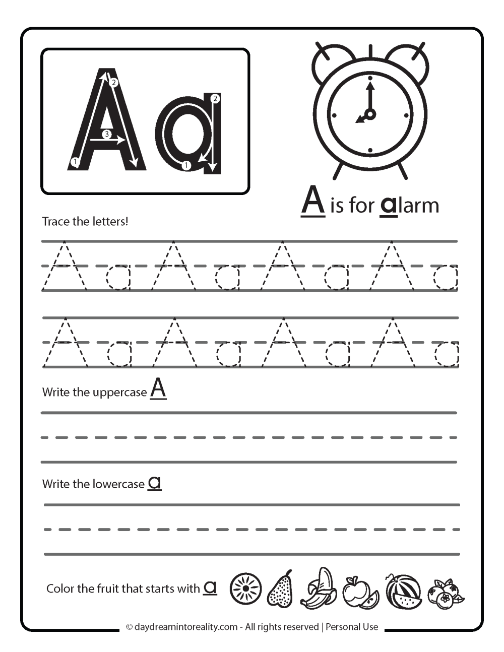 Letter A Worksheets - 50+ Free PDF Printables ~ Daydream Into Reality