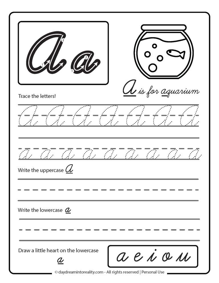 Letter A Worksheets - 50+ Free PDF Printables ~ Daydream Into Reality