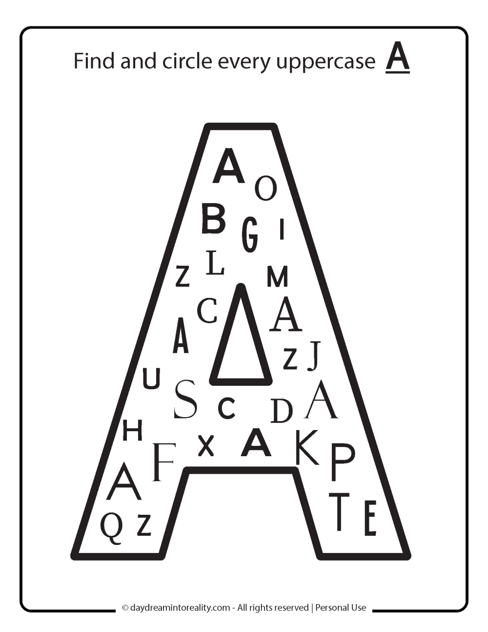 Letter A Worksheets - 50+ Free PDF Printables ~ Daydream Into Reality
