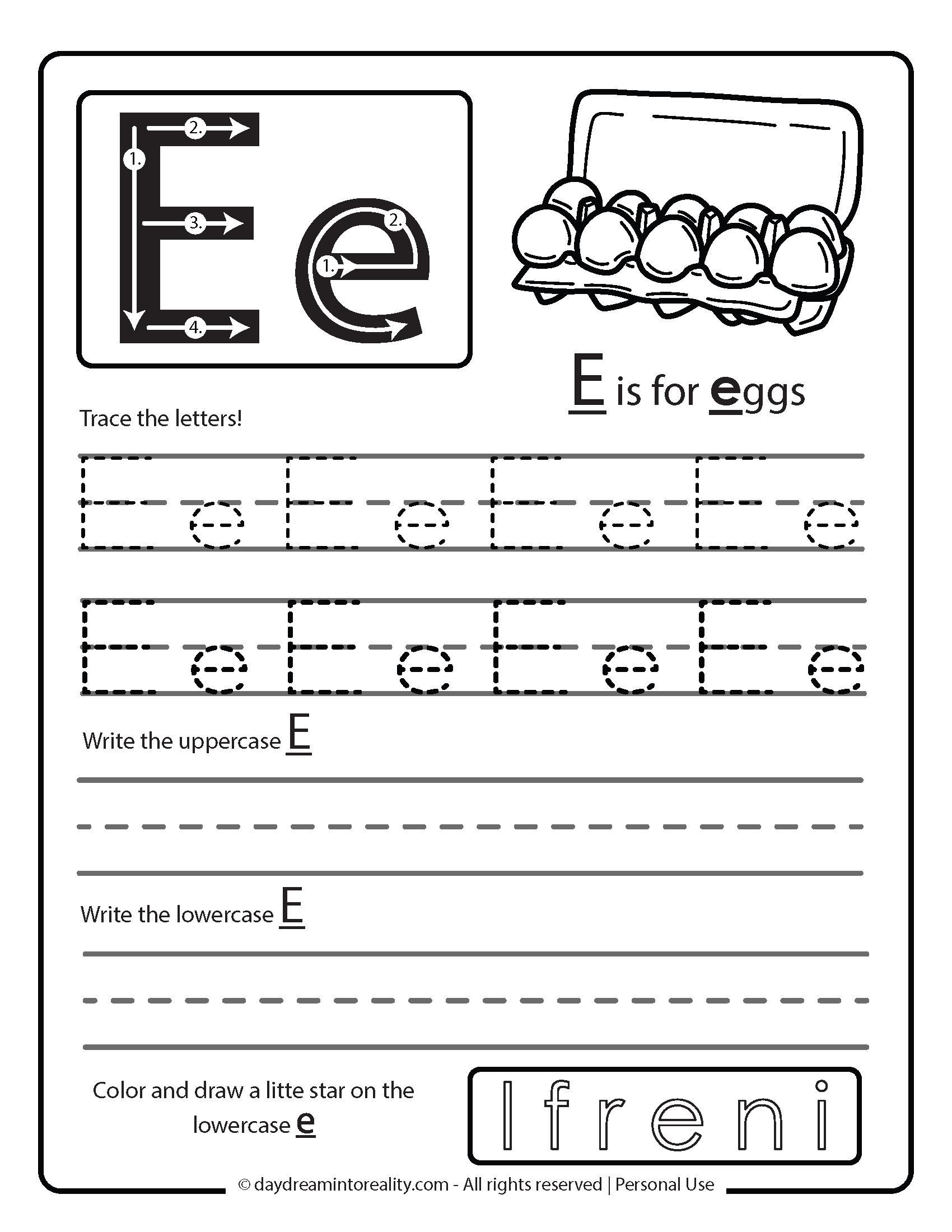 Letter E Worksheets - 55+ Free PDF Printables ~ Daydream Into Reality