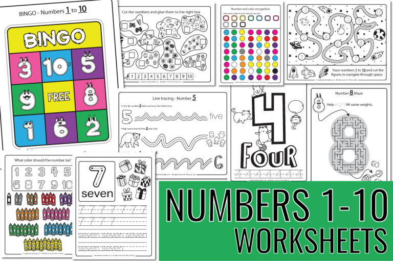 Numbers 1 to 10 Worksheets Free PDF Printables | Tracing, Mazes, Games ...