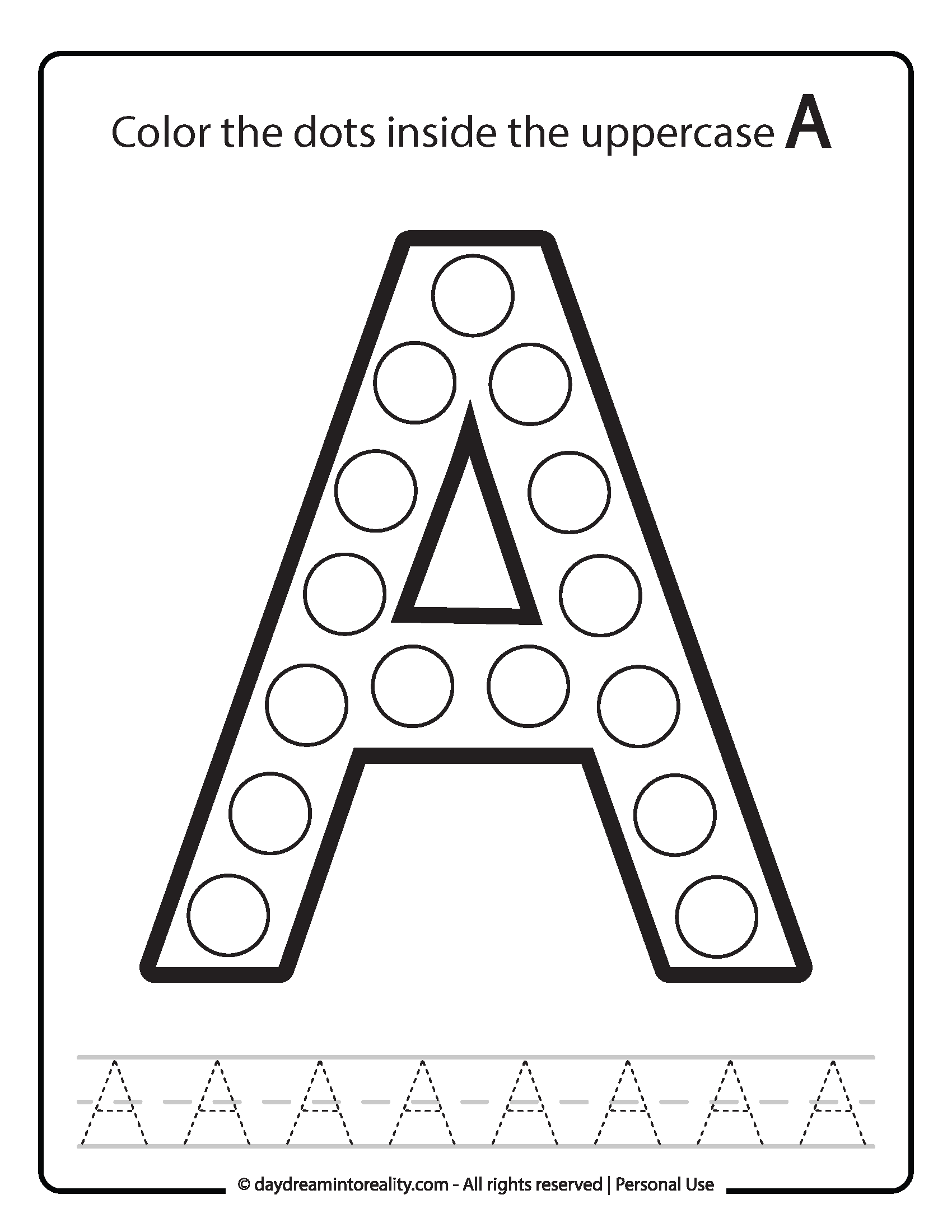 Free PDF Alphabet Dot Marker Worksheets - Color & Trace! ~ Daydream ...