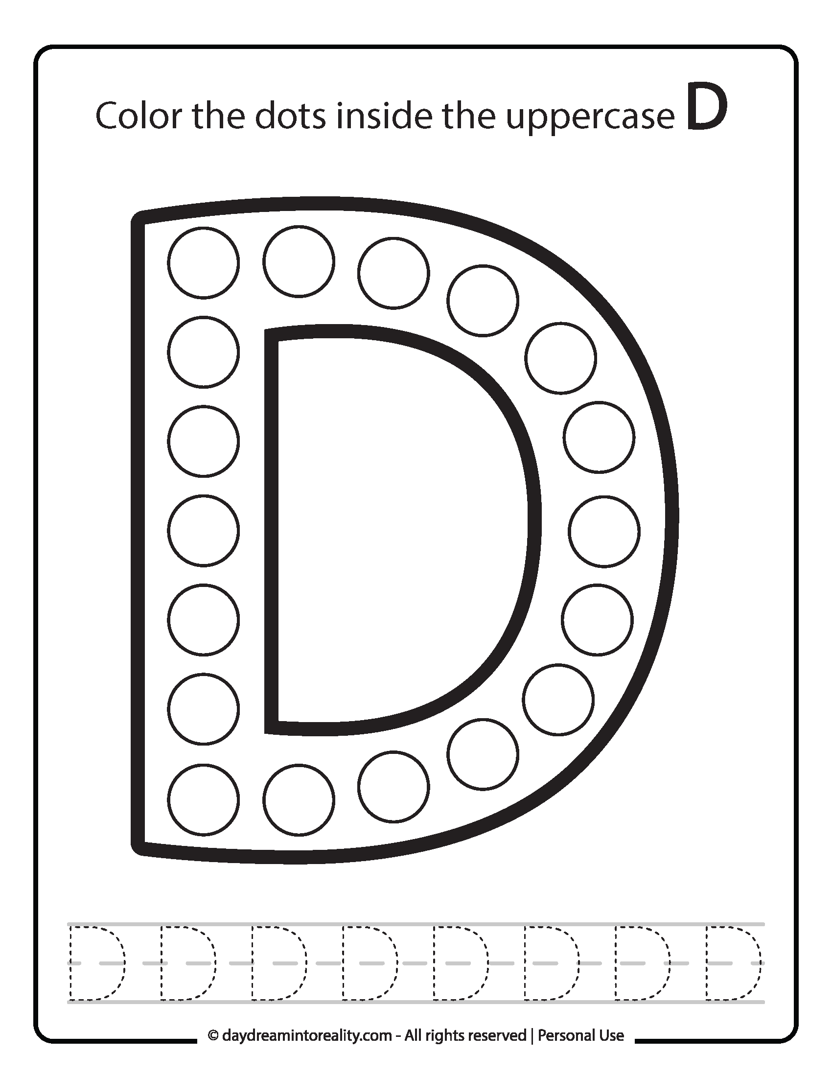 Free PDF Alphabet Dot Marker Worksheets - Color & Trace! ~ Daydream ...