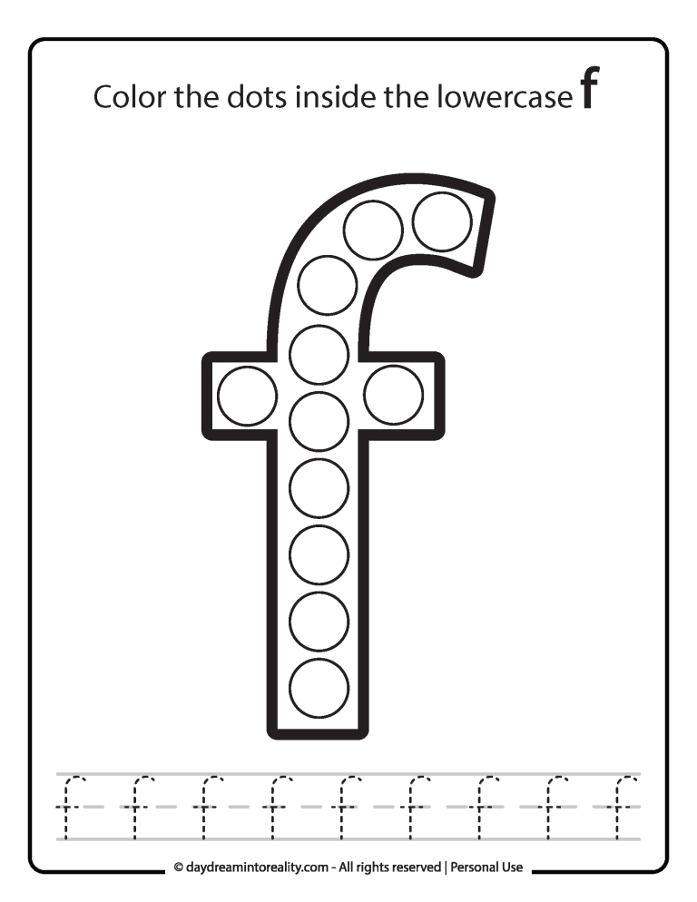 Free PDF Alphabet Dot Marker Worksheets - Color & Trace! ~ Daydream ...