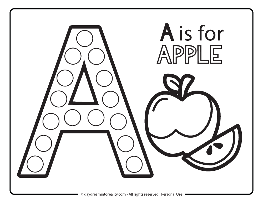 Free PDF Alphabet Dot Marker Worksheets - Color & Trace! ~ Daydream ...