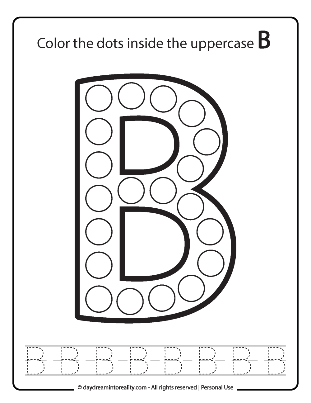 Free PDF Alphabet Dot Marker Worksheets - Color & Trace! ~ Daydream ...