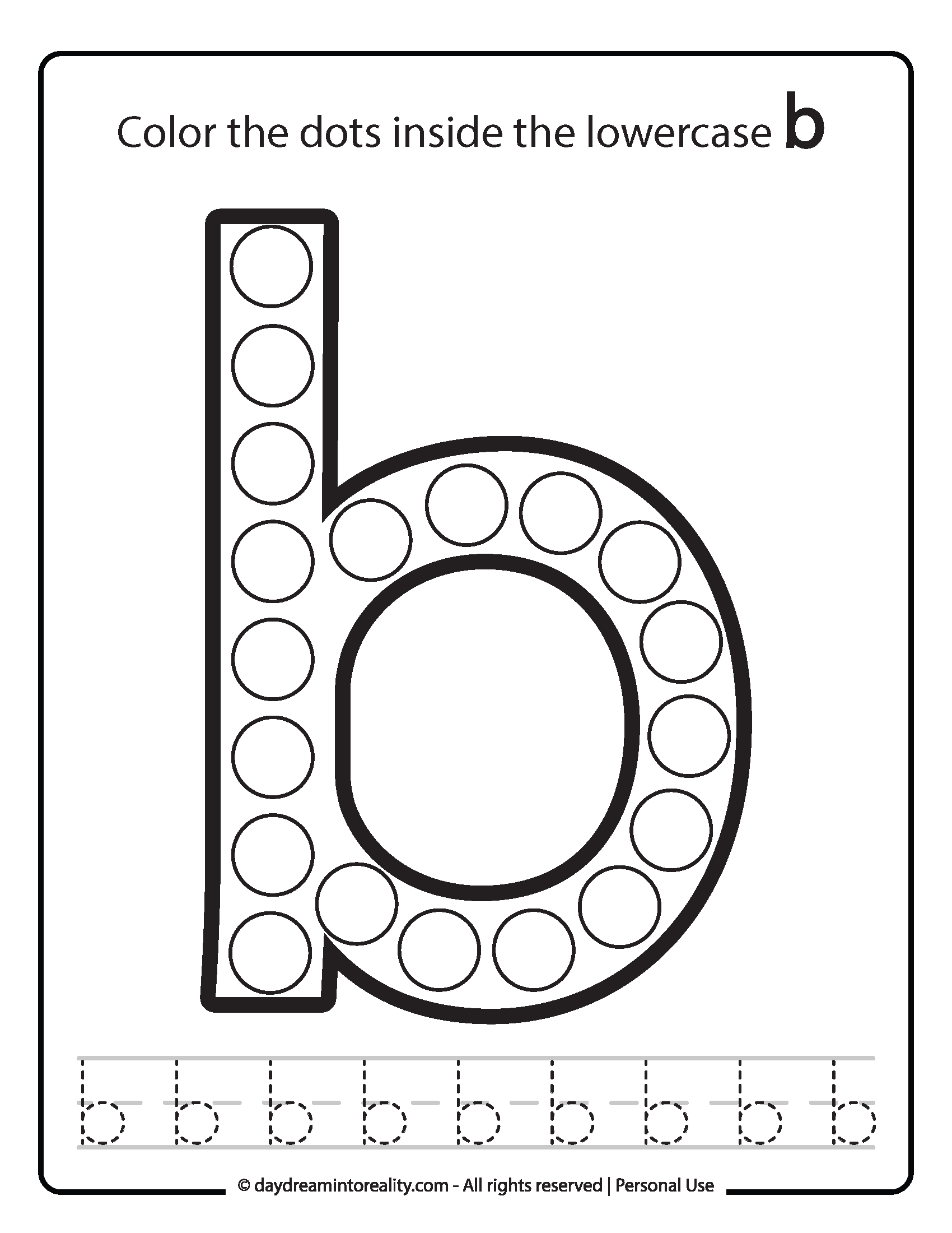 Free PDF Alphabet Dot Marker Worksheets - Color & Trace! ~ Daydream ...