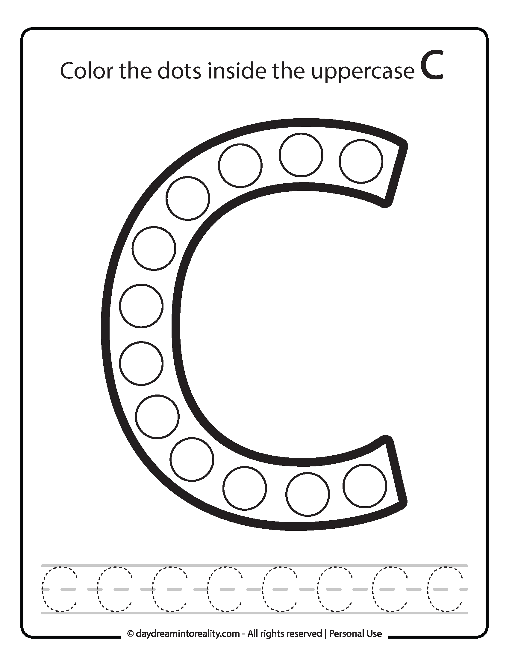 Free PDF Alphabet Dot Marker Worksheets - Color & Trace! ~ Daydream ...