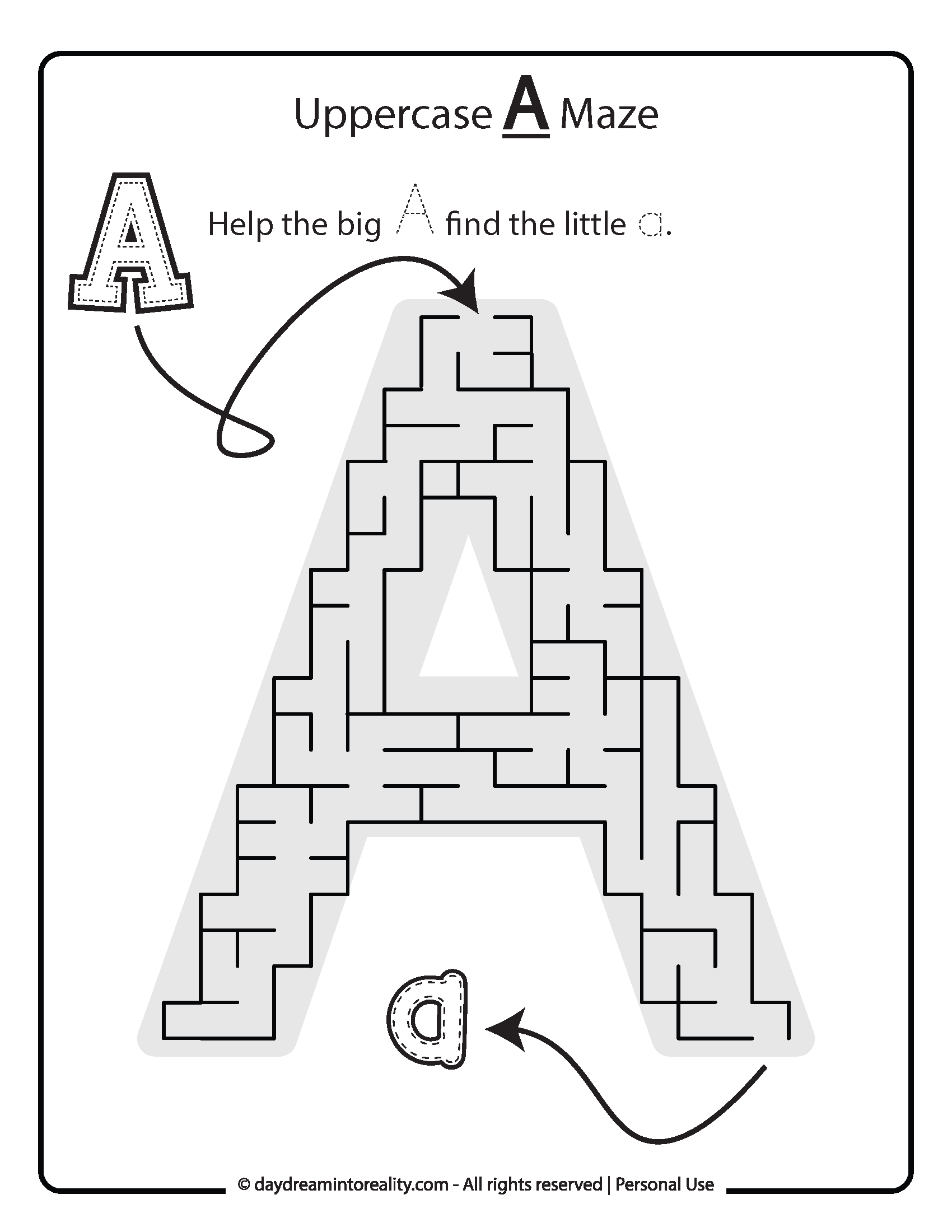 Alphabet Mazes Free PDF Printables! - Color, Trace, and more ...
