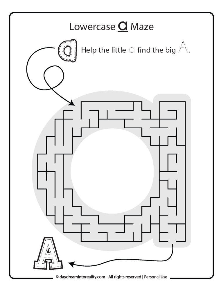 Alphabet Mazes Free PDF Printables! - Color, Trace, and more ...