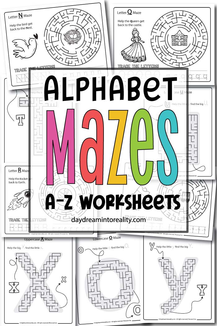 Alphabet Mazes Free PDF Printables! - Color, Trace, and more ...