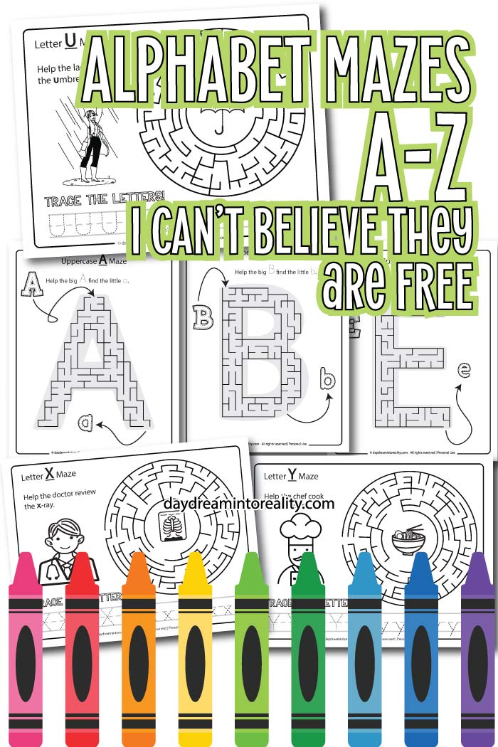Alphabet Mazes Free PDF Printables! - Color, Trace, and more ...