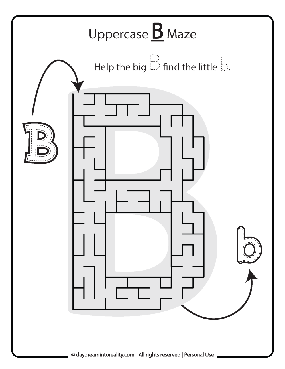 Alphabet Mazes Free PDF Printables! - Color, Trace, and more ...