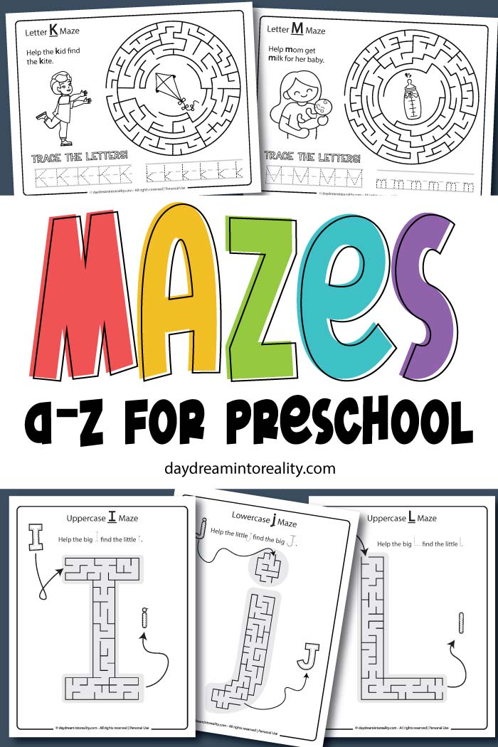 Alphabet Mazes Free PDF Printables! - Color, Trace, and more ...