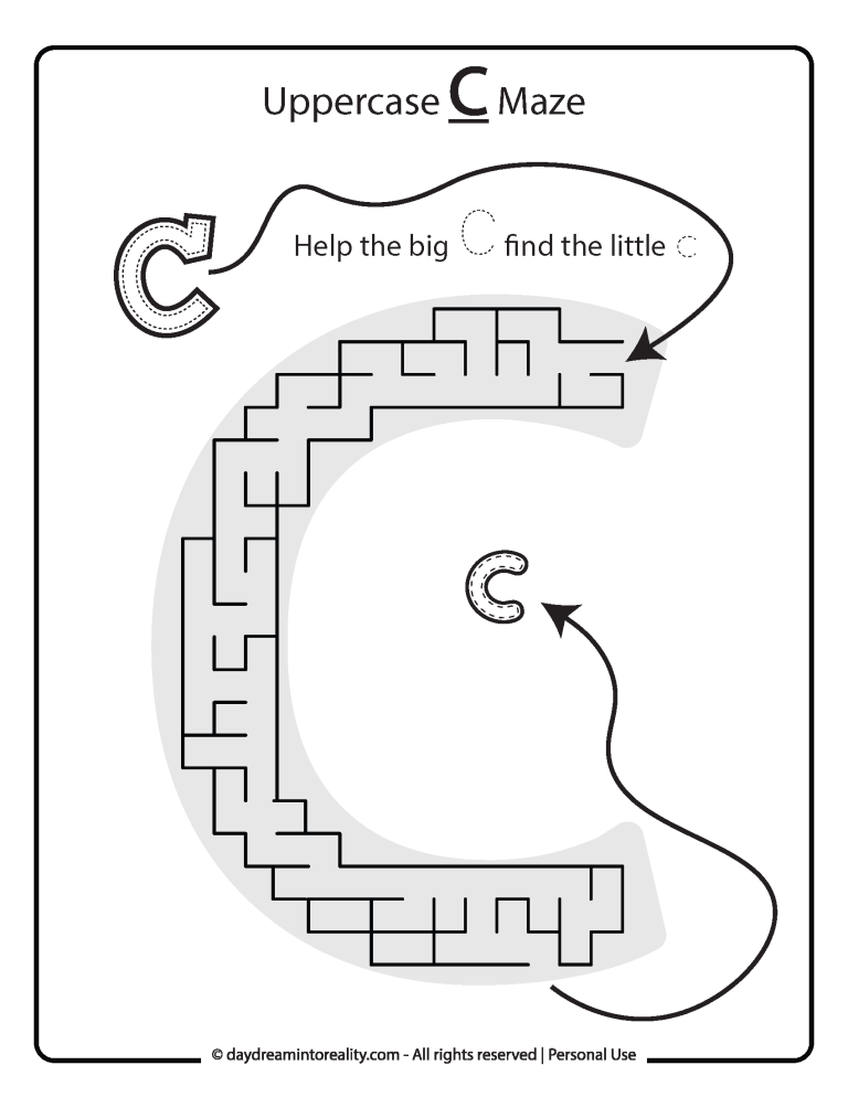 Alphabet Mazes Free PDF Printables! - Color, Trace, and more ...