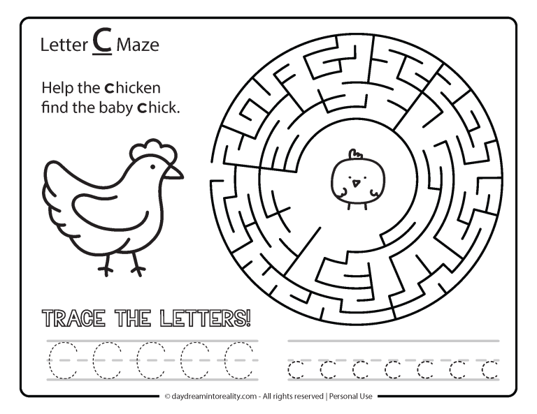 Alphabet Mazes Free PDF Printables! - Color, Trace, and more ...