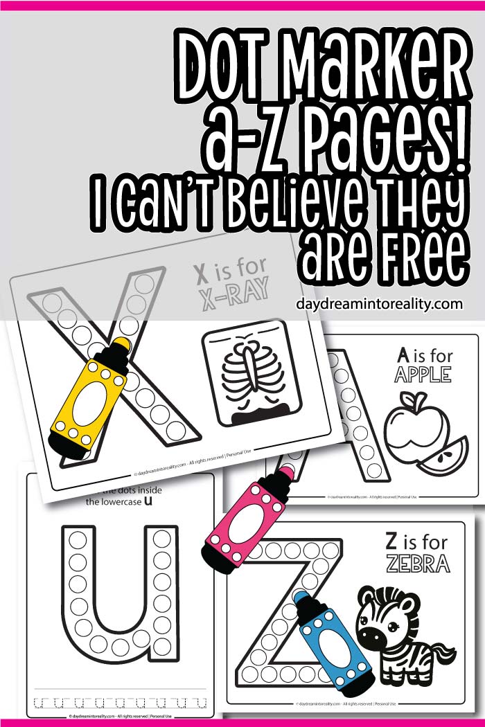 Free PDF Alphabet Dot Marker Worksheets - Color & Trace! ~ Daydream ...