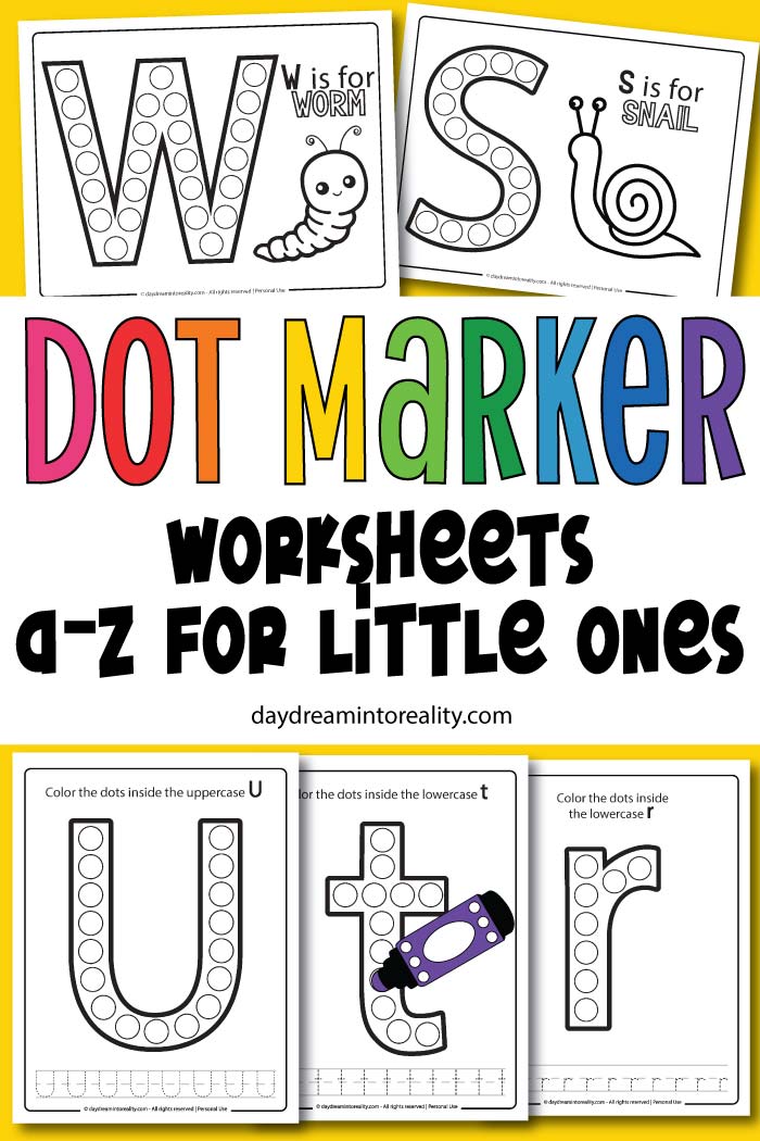 Free PDF Alphabet Dot Marker Worksheets - Color & Trace! ~ Daydream ...