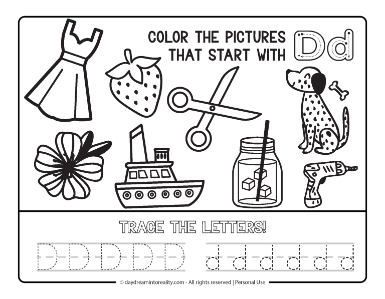 Free PDF Beginning Alphabet Sound Worksheets - Color The Right Picture ...