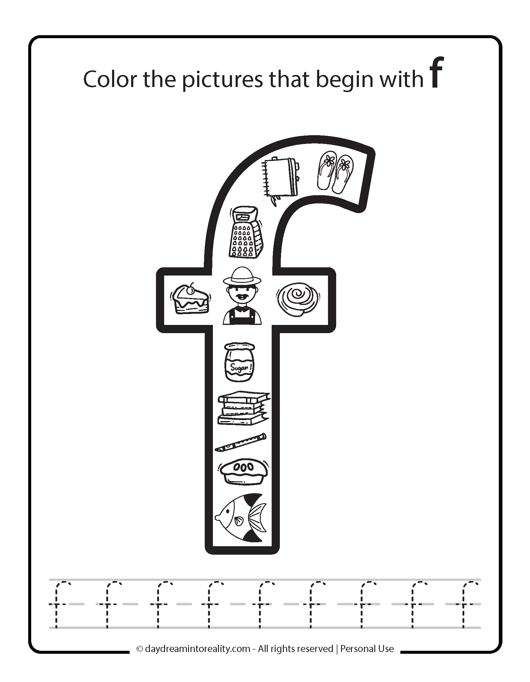 Free PDF Beginning Alphabet Sound Worksheets - Color The Right Picture ...