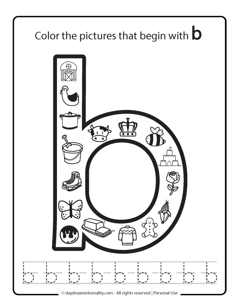 Free PDF Beginning Alphabet Sound Worksheets - Color The Right Picture ...