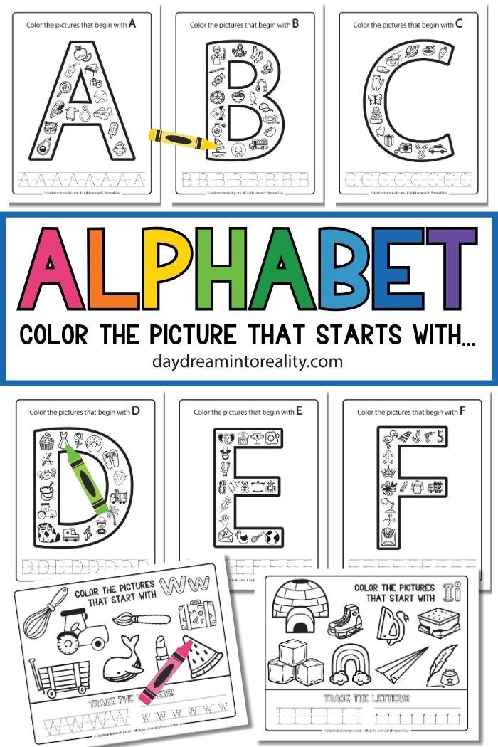 Free PDF Beginning Alphabet Sound Worksheets - Color The Right Picture ...