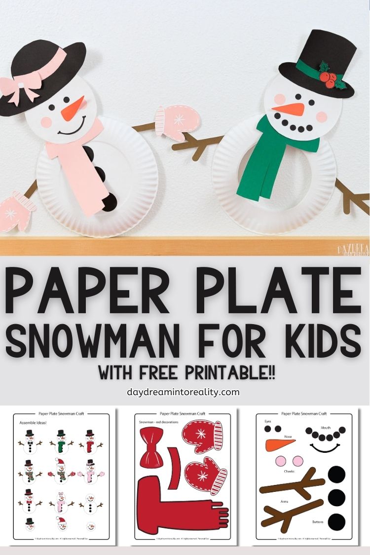 Paper Plate Snowman Craft for Kids | Free PDF Template! ~ Daydream Into ...