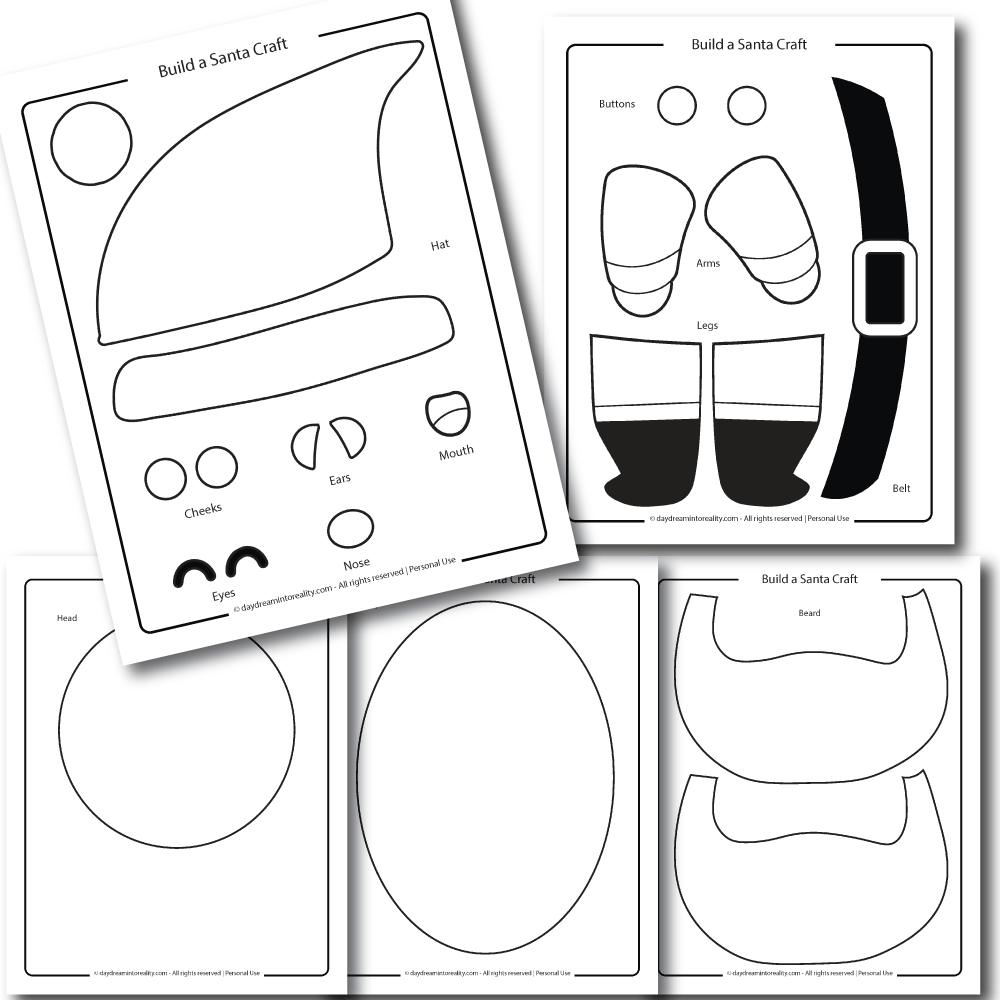 Paper Build a Santa Craft For Kids | Free PDF Template! ~ Daydream Into ...