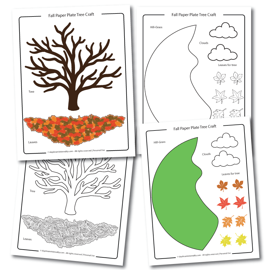 Fall Paper Plate Tree Craft for Kids | Free PDF Template! ~ Daydream ...