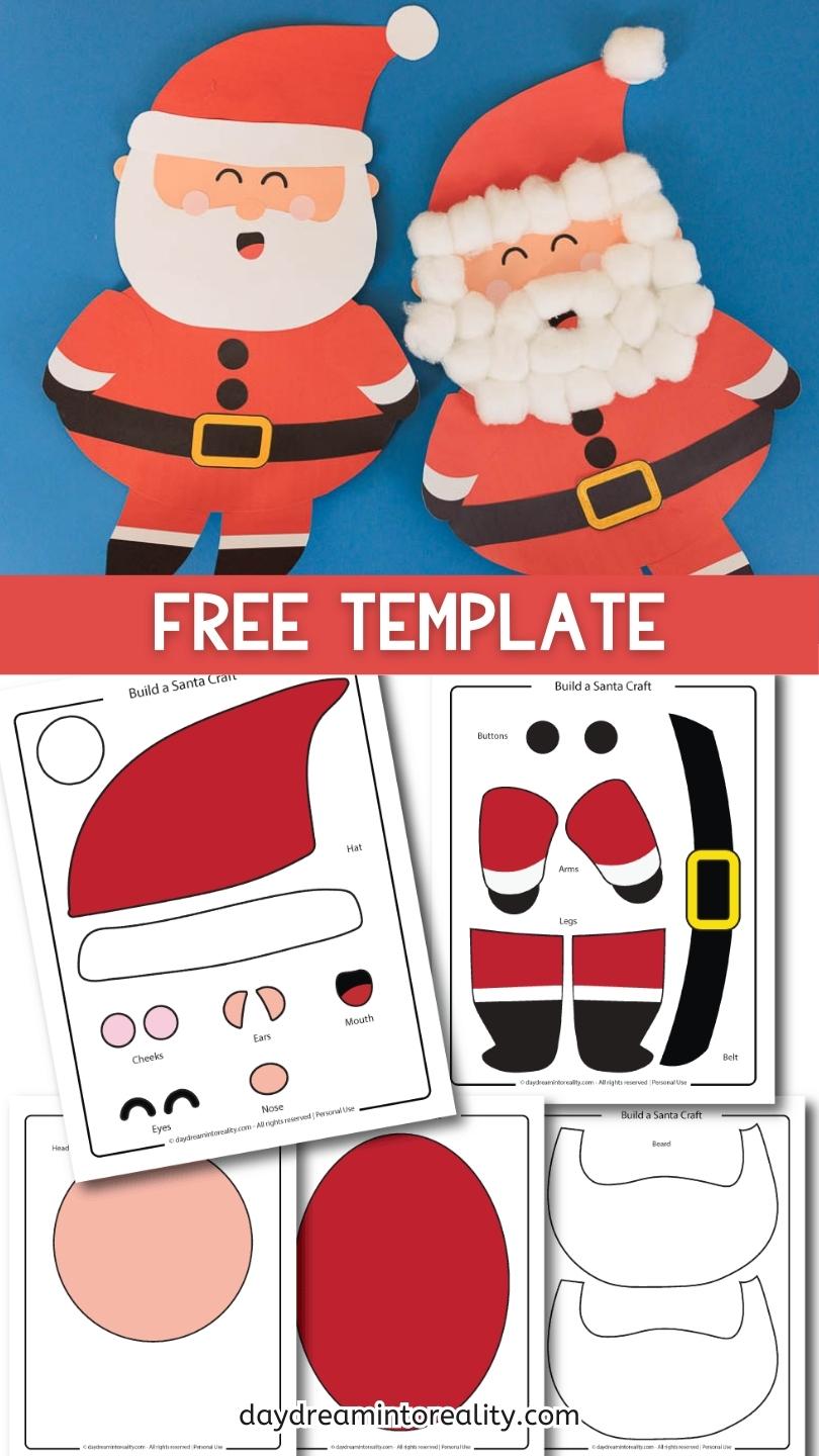 Paper Build a Santa Craft For Kids | Free PDF Template! ~ Daydream Into ...