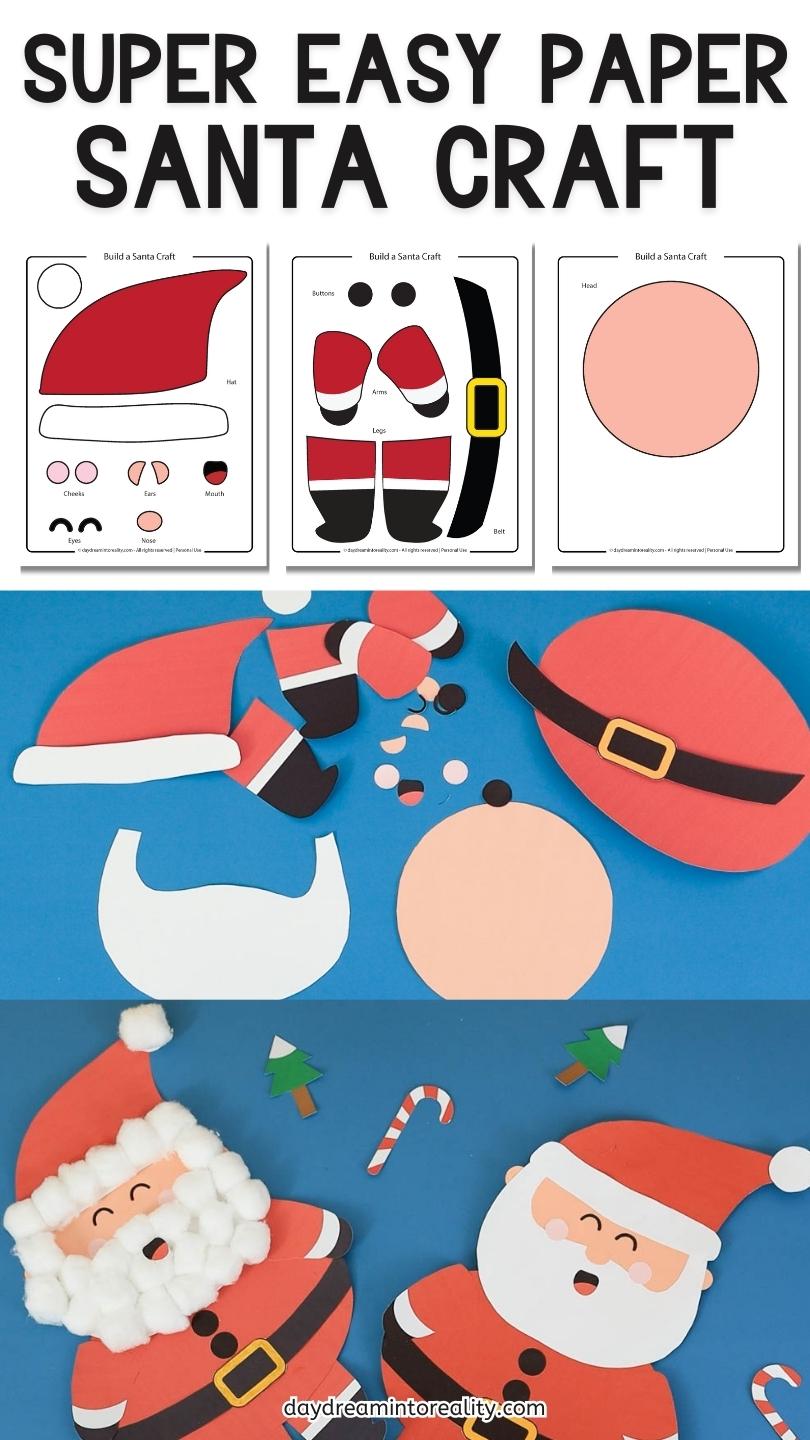 Paper Build a Santa Craft For Kids | Free PDF Template! ~ Daydream Into ...