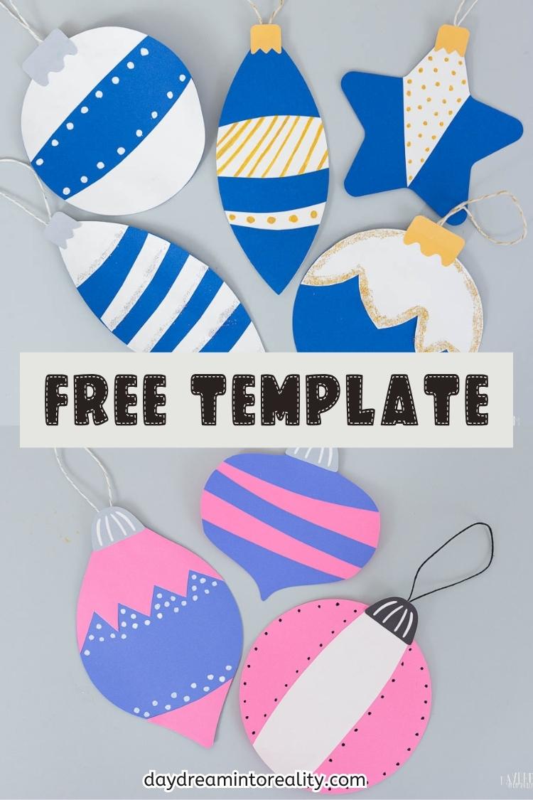 Paper Christmas Ornament Craft For Kids | Free PDF Template! ~ Daydream ...