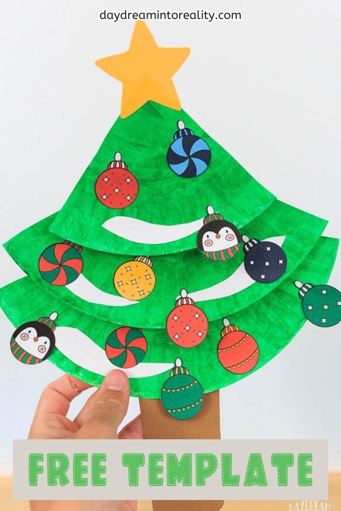 Paper Plate Christmas Tree Craft for Kids | Free PDF Template ...