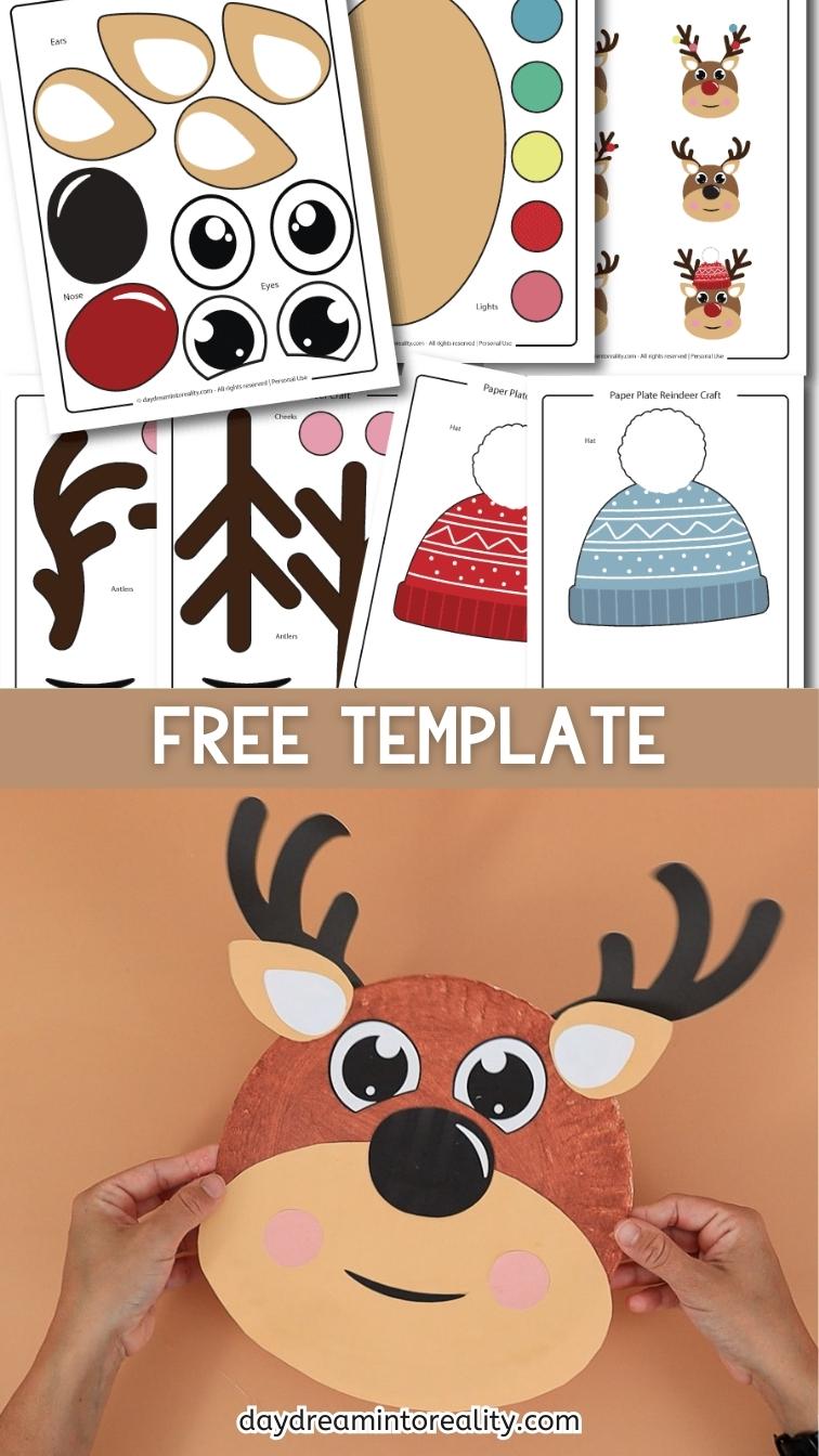 Paper Plate Reindeer Craft for Kids | Free PDF Template! ~ Daydream ...