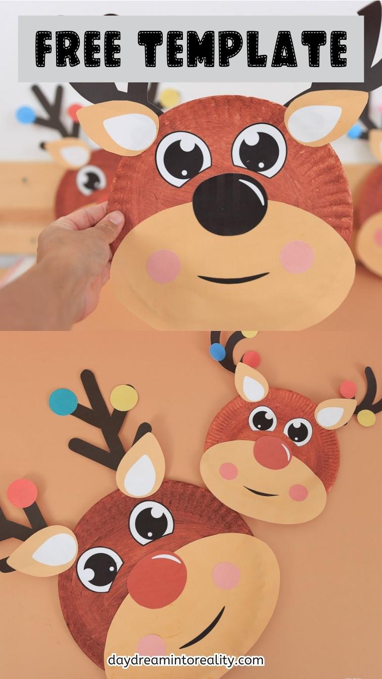 Paper Plate Reindeer Craft for Kids | Free PDF Template! ~ Daydream ...