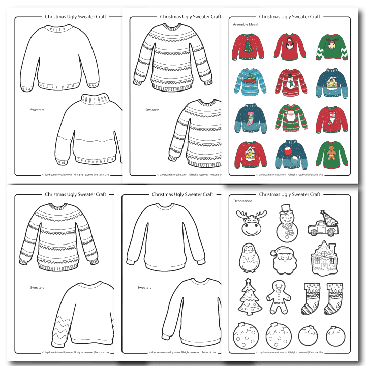 Ugly Sweater Craft for Kids | Free PDF Template! ~ Daydream Into Reality