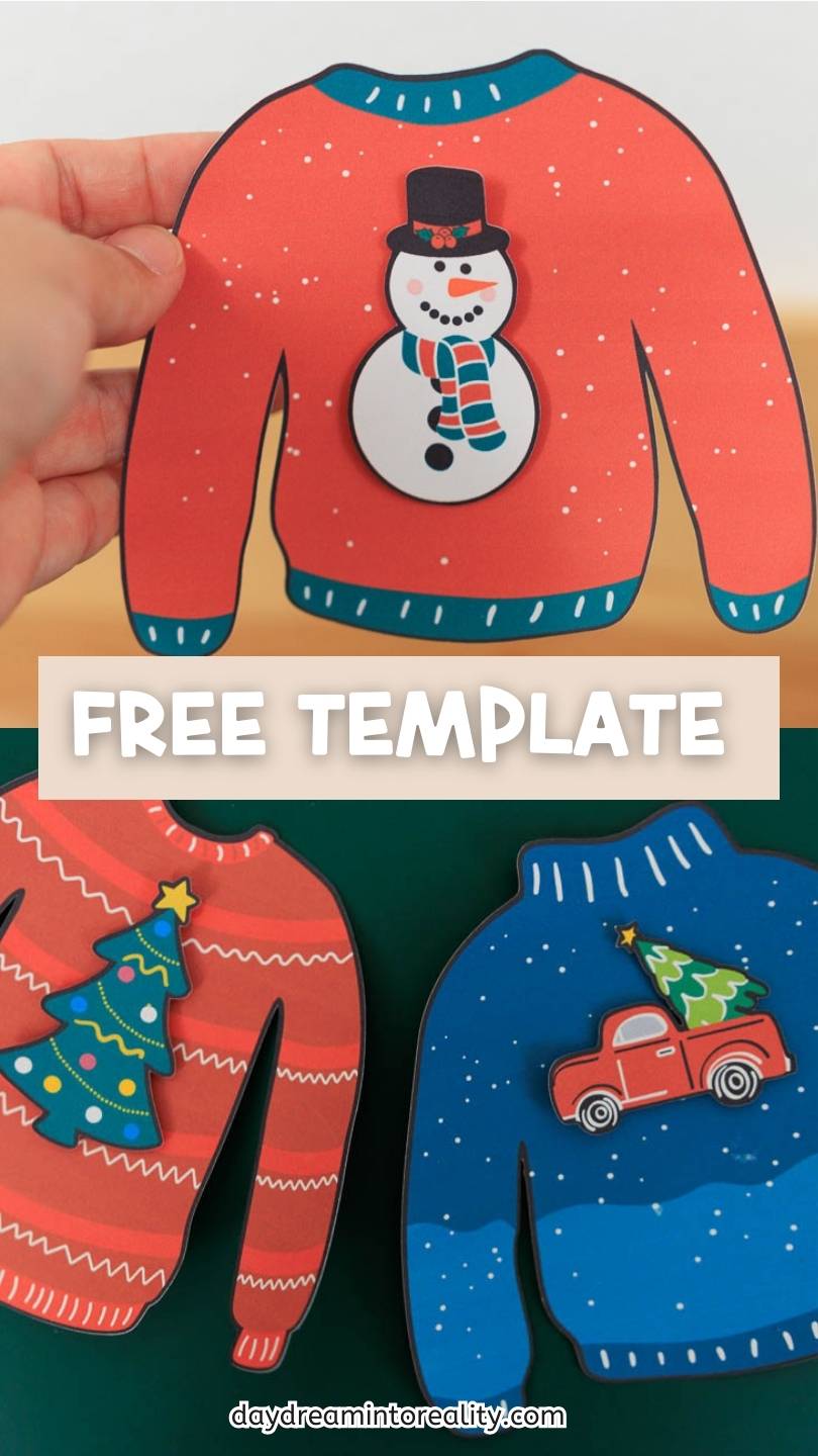 Ugly Sweater Craft for Kids | Free PDF Template! ~ Daydream Into Reality