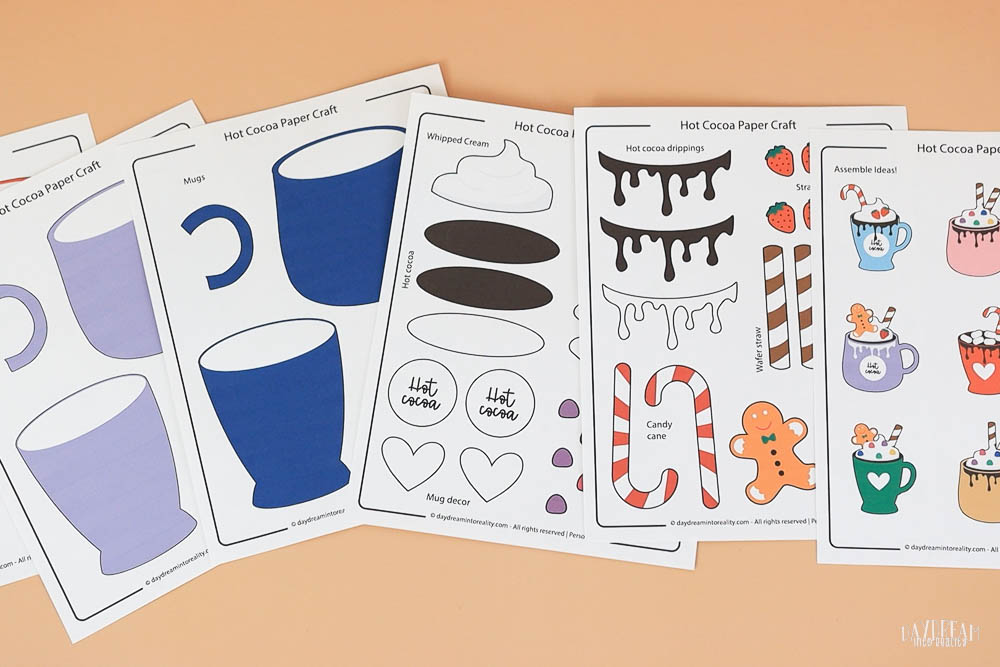 Paper Hot Cocoa Craft for Kids | FREE PDF Template! ~ Daydream Into Reality