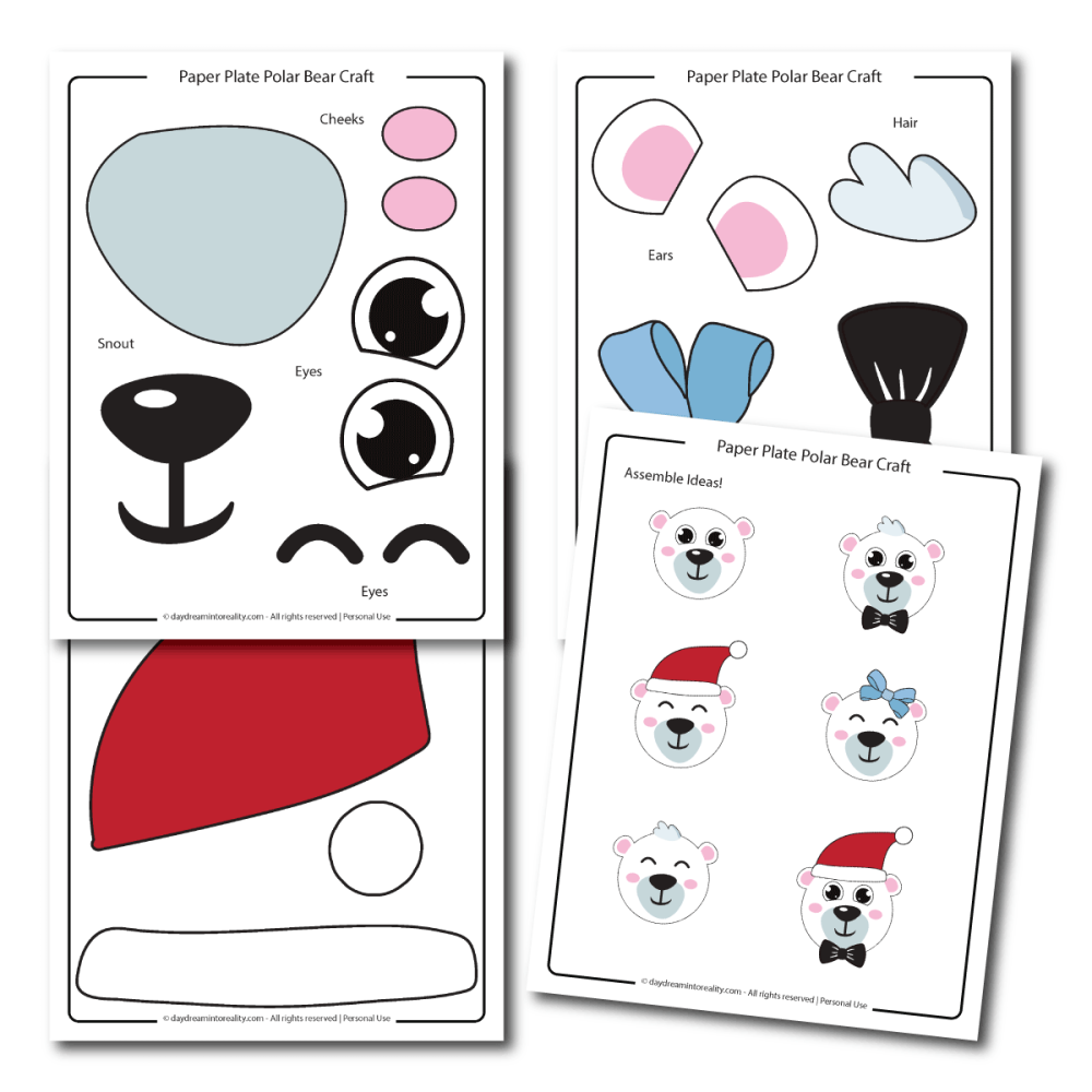 Paper Plate Polar Bear Craft for Kids | FREE PDF Template! ~ Daydream ...