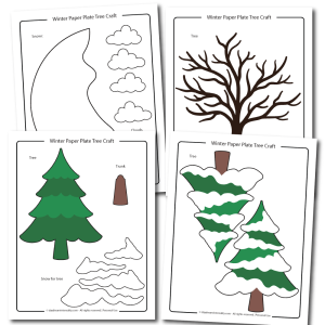 Paper Plate Winter Tree Craft for Kids | Free PDF Template! ~ Daydream ...