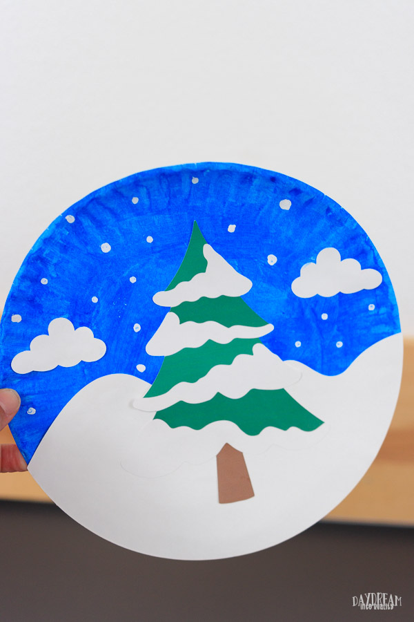 Paper Plate Winter Tree Craft for Kids | Free PDF Template! ~ Daydream ...