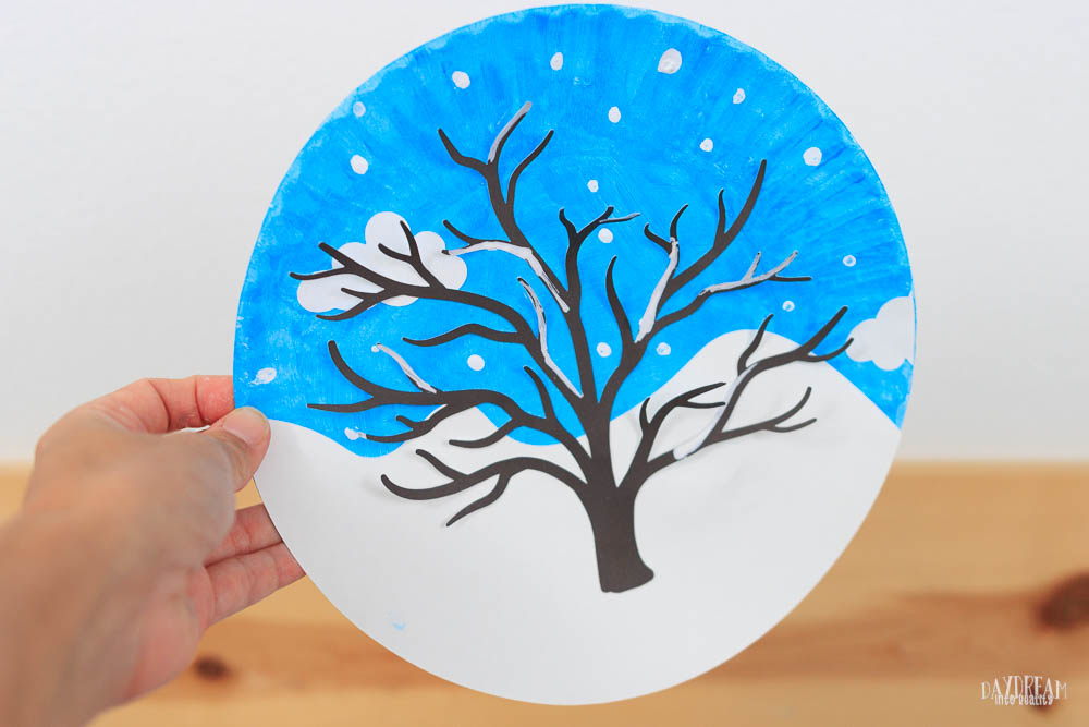 Paper Plate Winter Tree Craft for Kids | Free PDF Template! ~ Daydream ...