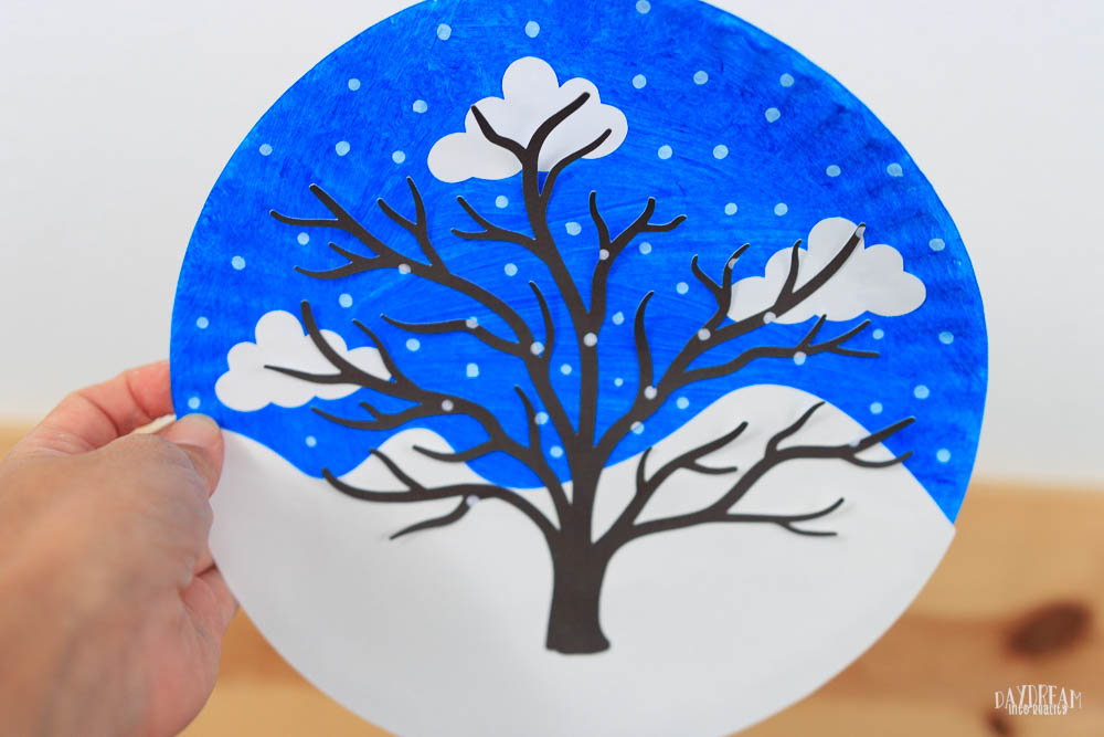 Paper Plate Winter Tree Craft for Kids | Free PDF Template! ~ Daydream ...