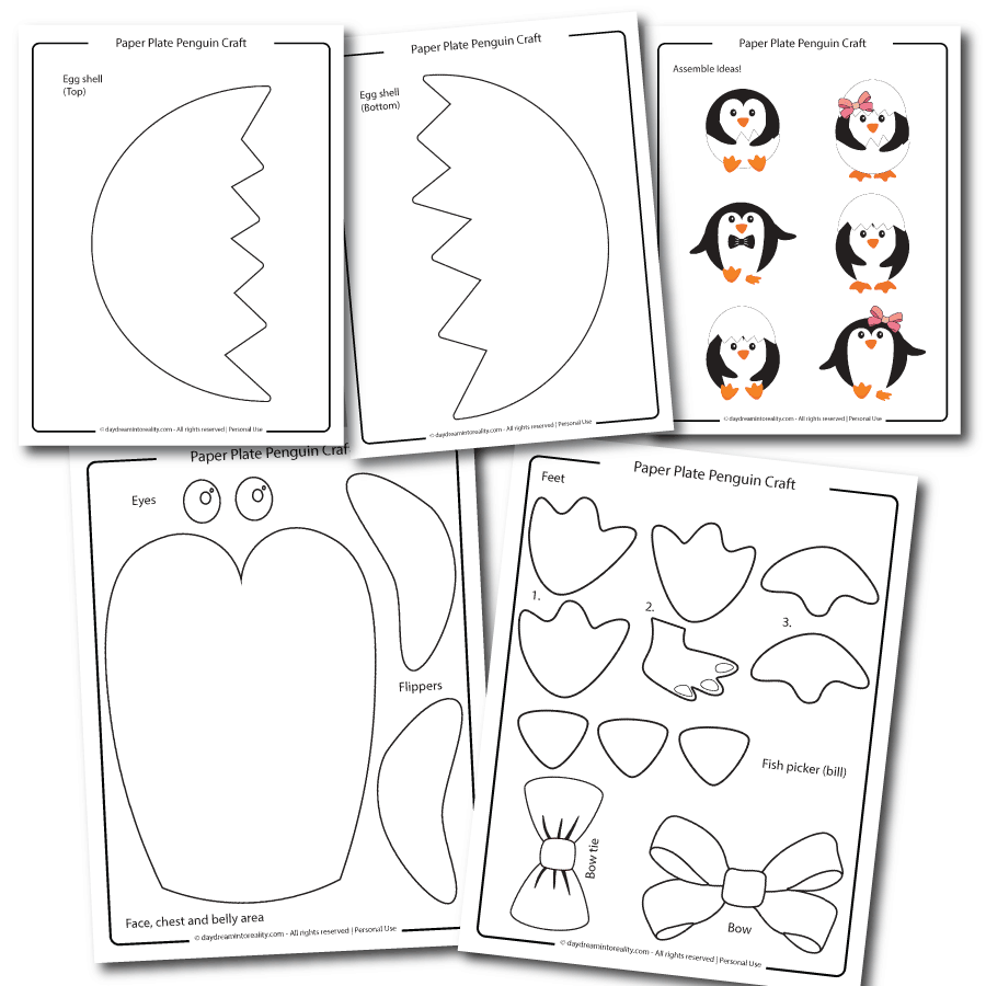 Paper Plate Penguin for Kids | Free PDF Template ~ Daydream Into Reality