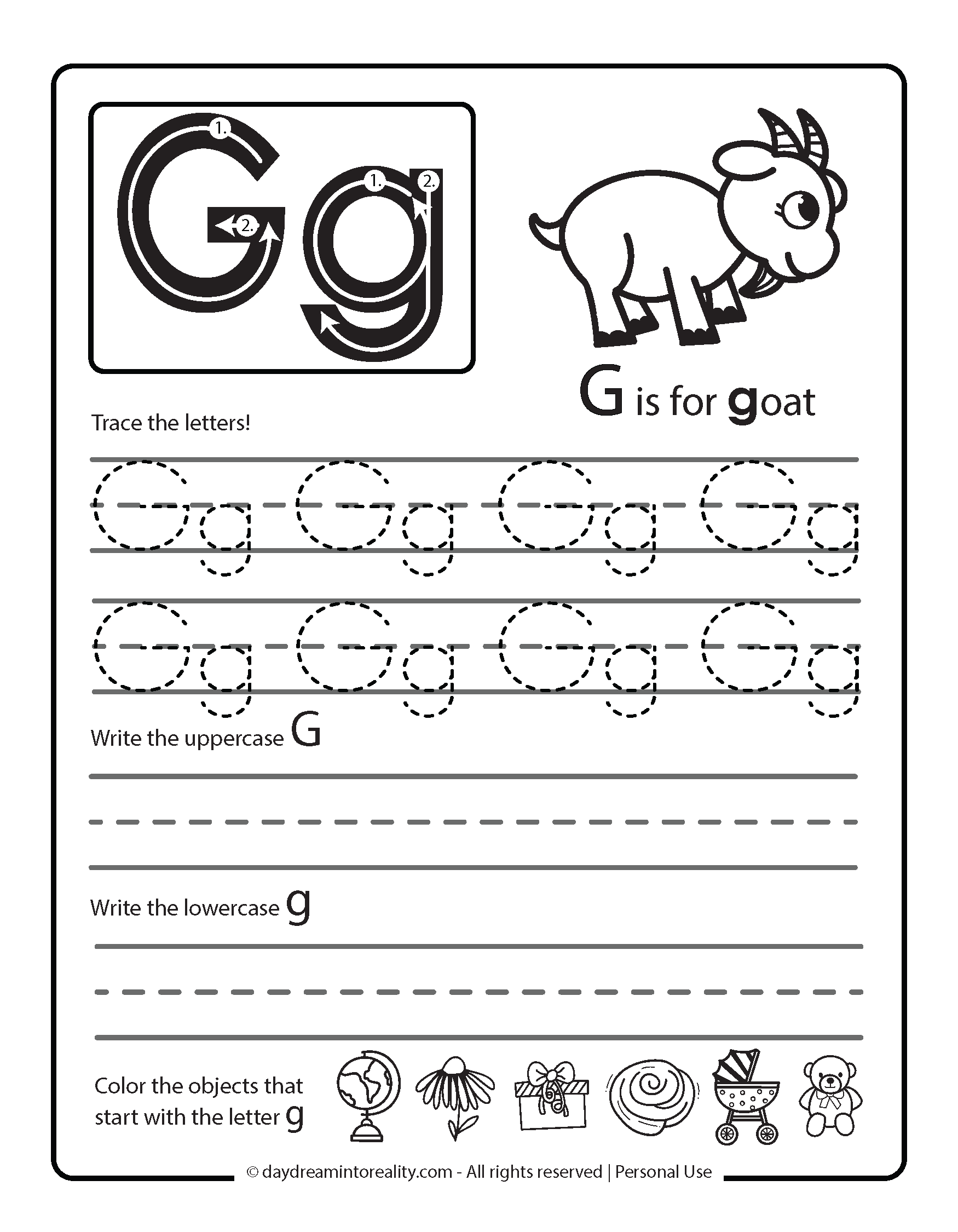 Letter G Worksheets - 55+ Free PDF Printables ~ Daydream Into Reality