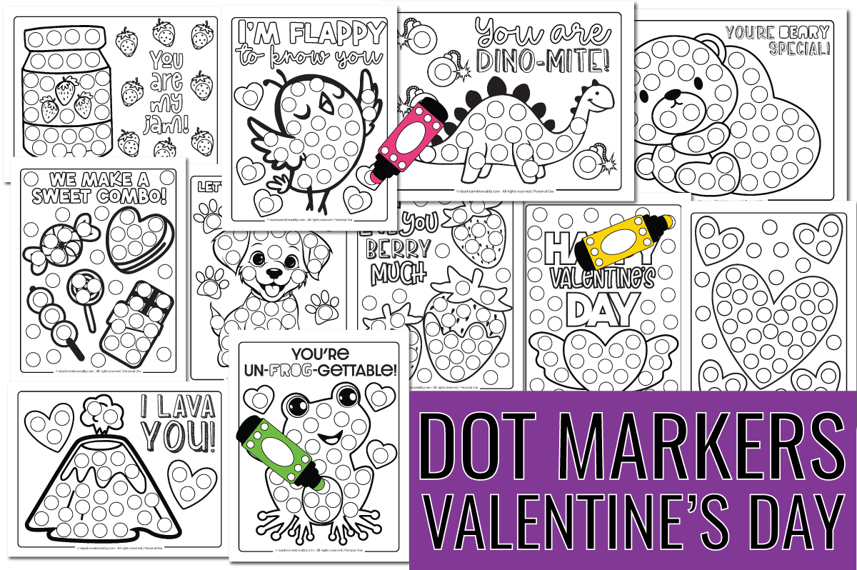 25+ Free Valentine's Day Dot Marker PDF Pages ~ Daydream Into Reality